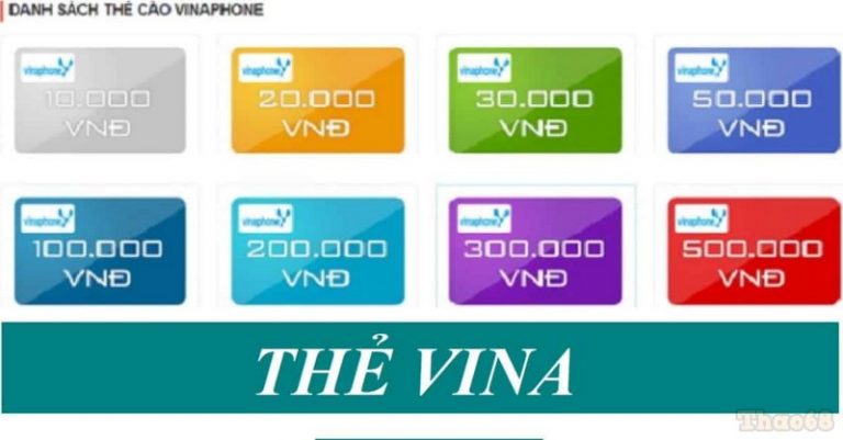 Thẻ Vina miễn phí hôm nay: Thẻ cào, Card Vina 20k, 50k, 100k, 200k, 500k